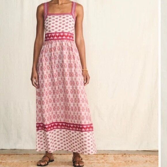 Faherty | Dresses | Faherty Gracie Dress Fuchsia Clara Ikat Print Tank ...